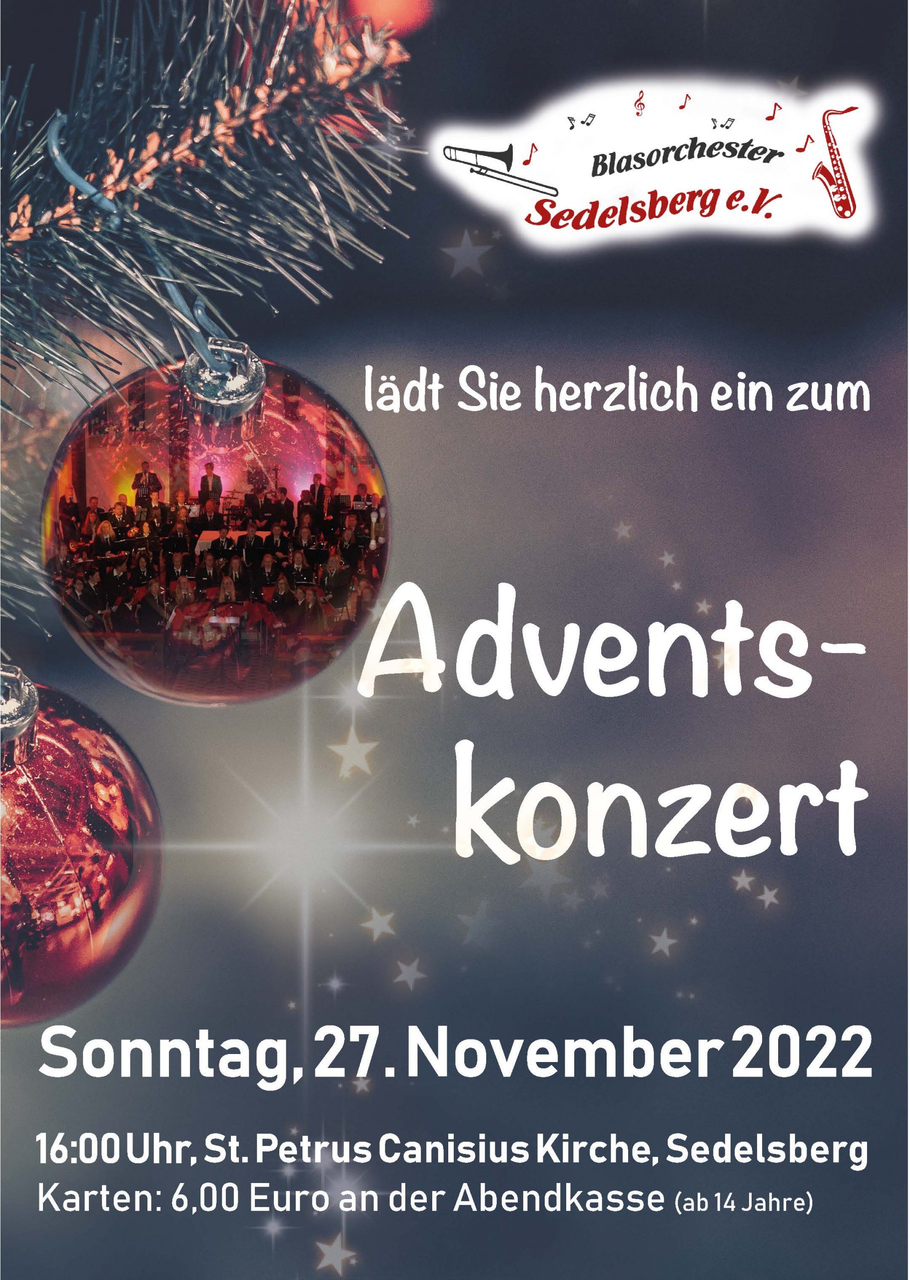 Wir laden Euch herzlich zum Weihnachtskonzert 2022 ein - Blasorchester Sedelsberg e.V.